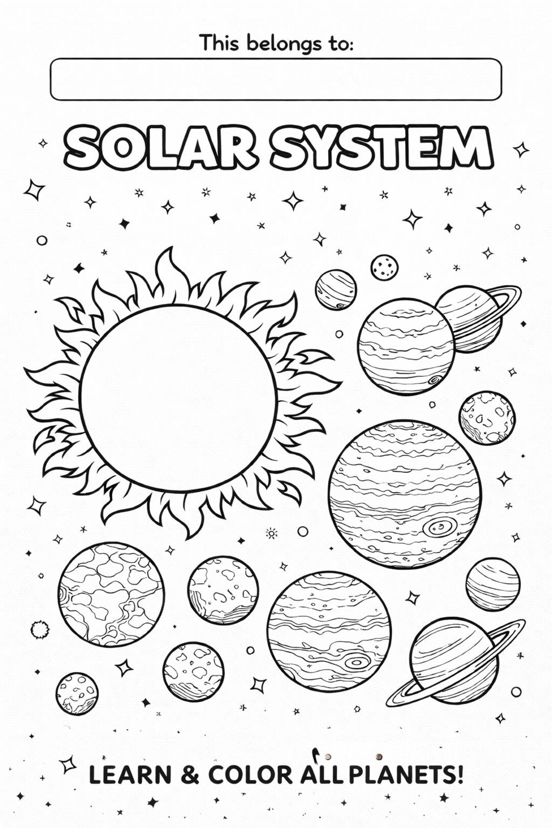 Solar System Coloring Book | Educational Planets Activity (PDF Download ...