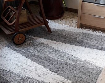 Gray Area Rug 4 X 8 Ft Gray Cotton Rug Washable Rag Rug - Etsy