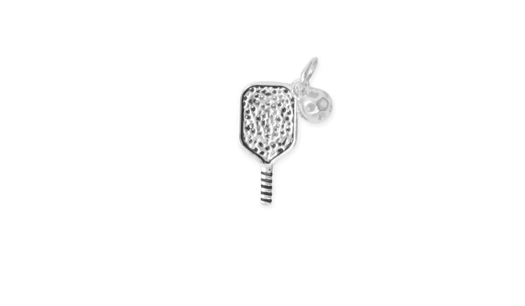 Serve up Style With This 3D Pickleball and Paddle Charm .925 Sterling ...