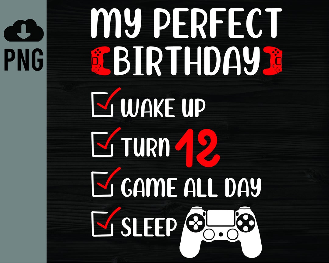 12 Years Old Gamer Boy Png,12th Perfect Birthday Party Png, Gamer ...