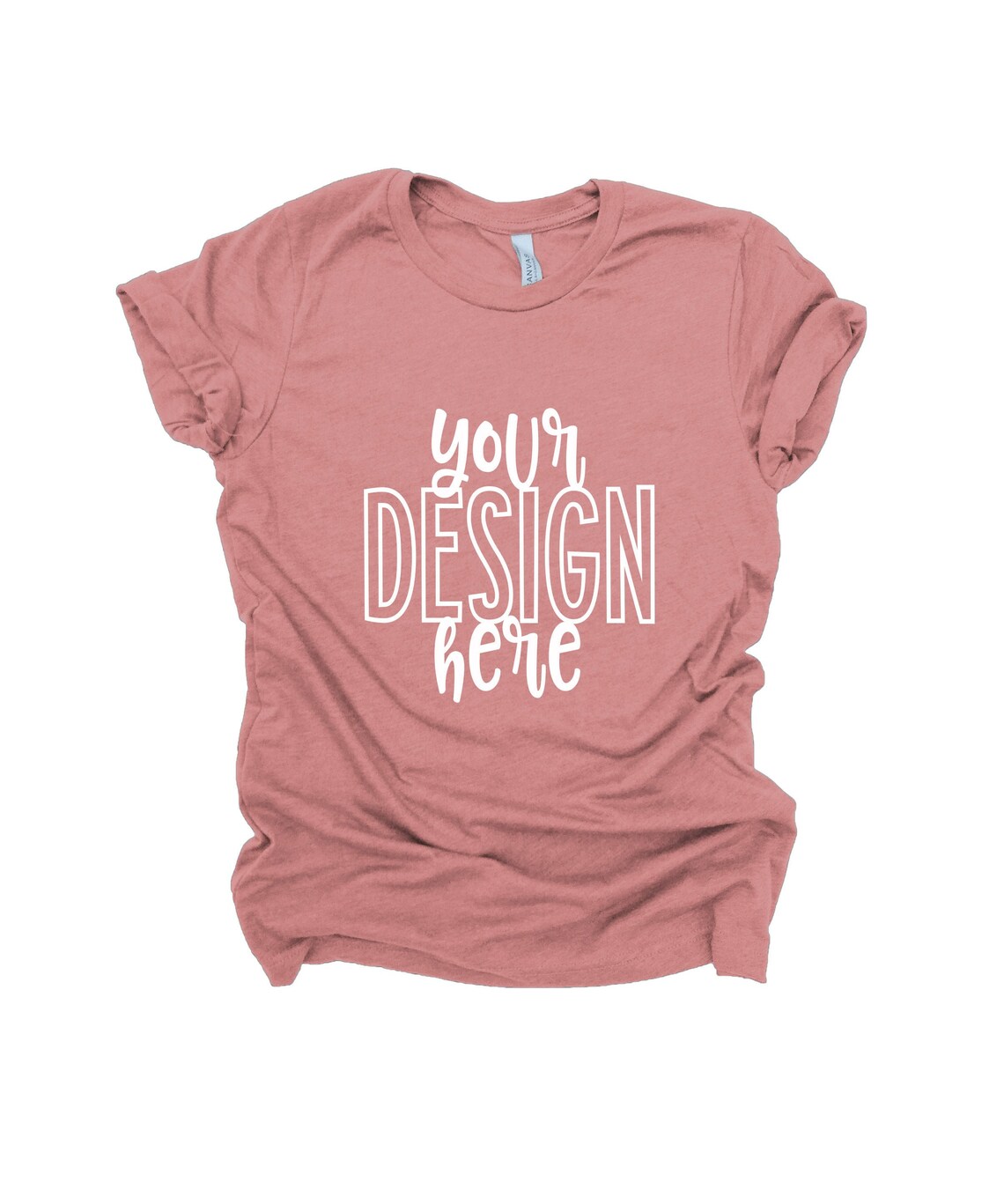 3001 Bella Canvas Heather Mauve Flatlay by the Printed Pelican - Etsy