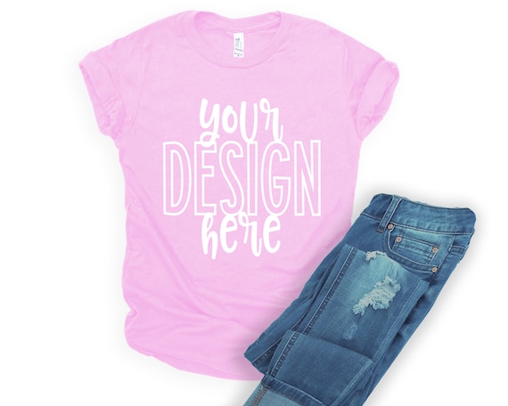 Bella Canvas HEATHER BUBBLE GUM Mock up Bella Canvas 3001 - Etsy