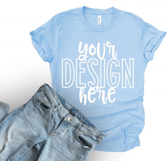 3001 Bella BABY BLUE T-shirt Mockup Spring Color Shirt - Etsy España
