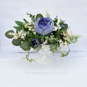 Garden Style Floral Arrangement Blue Floral Arrangement Periwinkle Blue ...