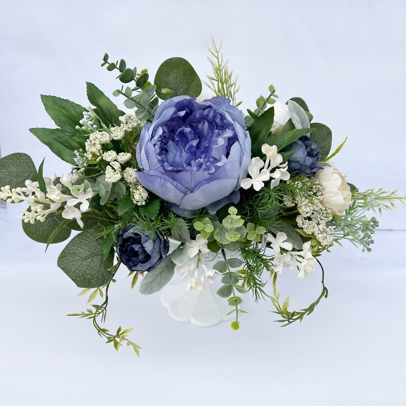 Garden Style Floral Arrangement Blue Floral Arrangement - Etsy