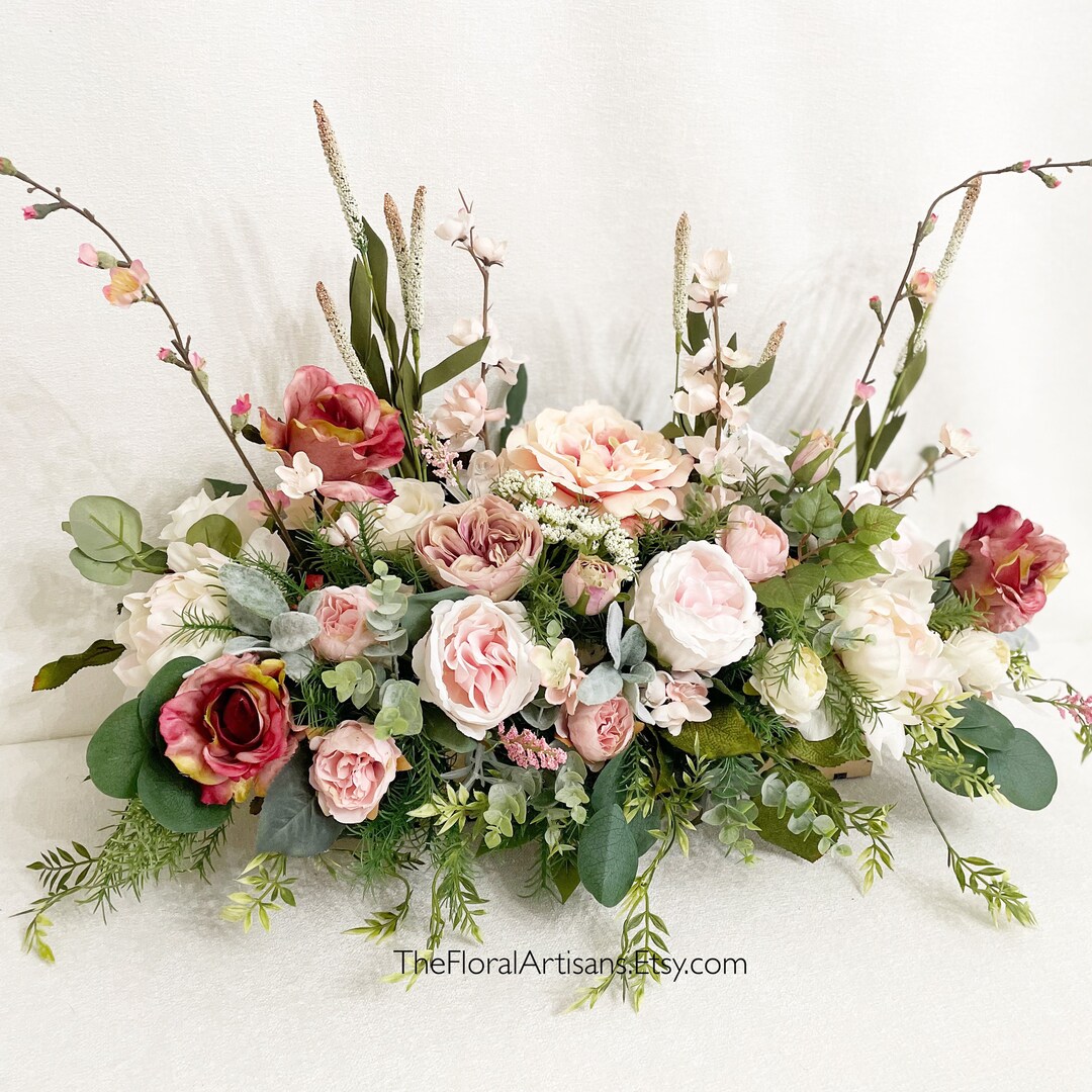 23” Large Floral Arrangement | Romantic Floral Arrangement | Roses ...
