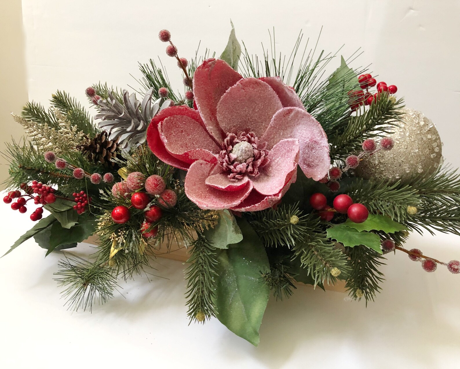 Christmas Floral Centerpiece Christmas Floral Arrangement - Etsy