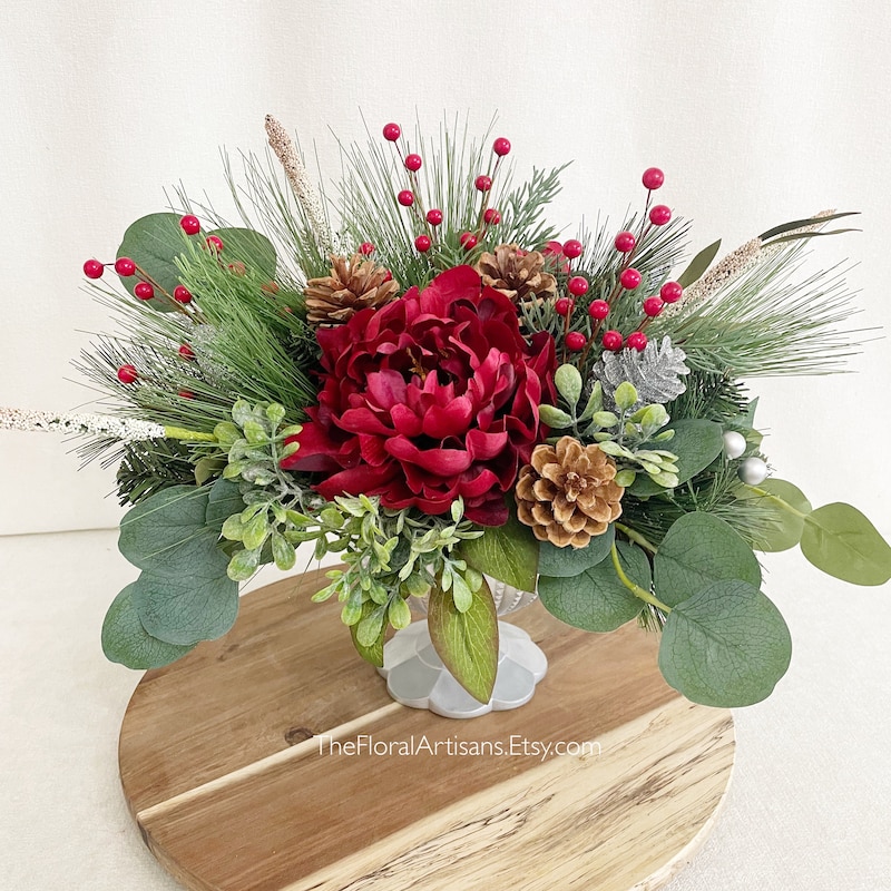 Christmas Floral Arrangements - Etsy
