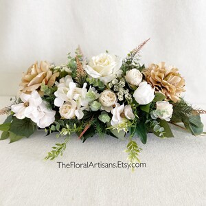 23”large Floral Arrangement | Neutral Colors Floral Arrangement | Table ...