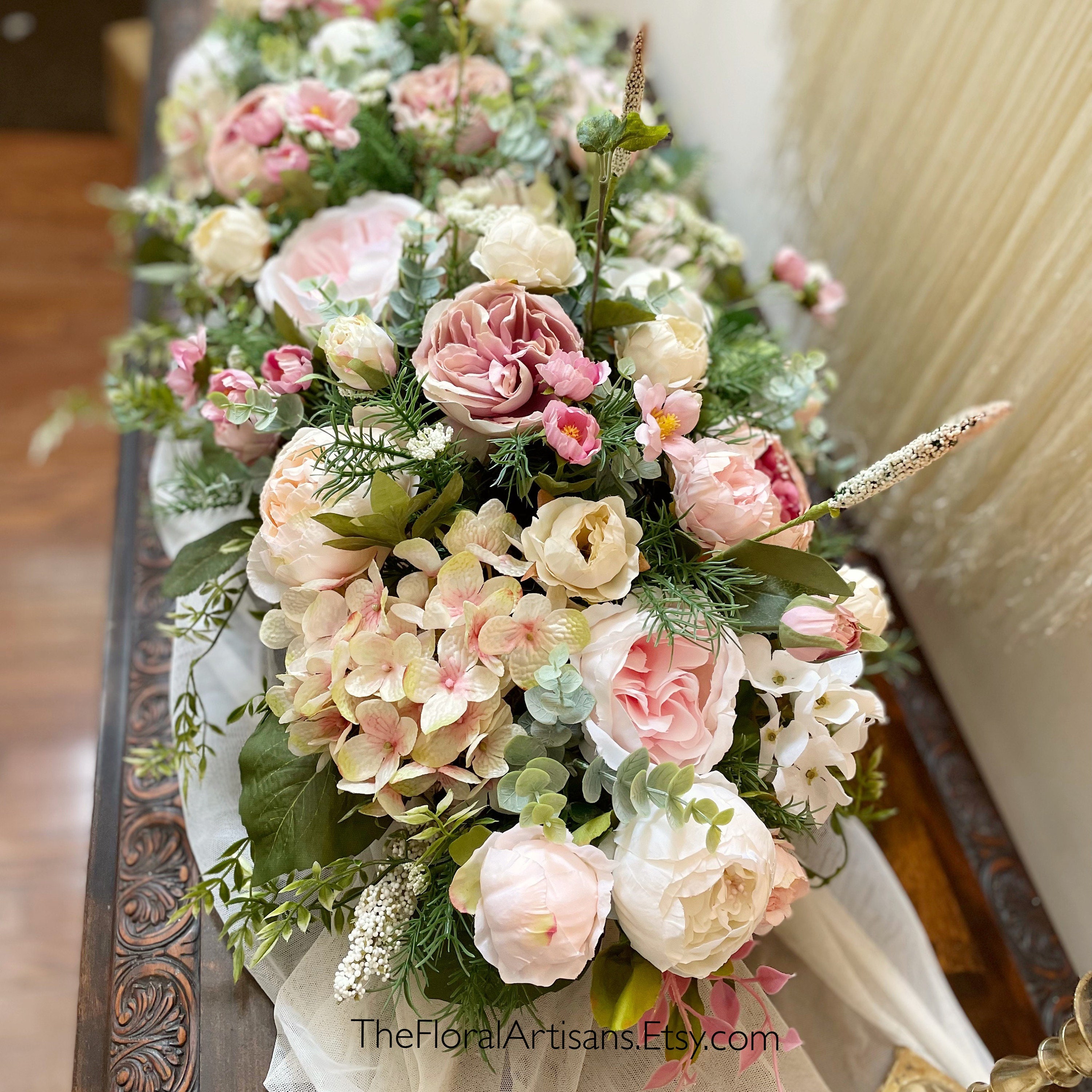 30 Blush Pink Floral Arrangement Floral Arrangement Sweetheart Table Floral Centerpiece Wedding Flowers Wedding Floral Centerpiece Etsy