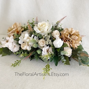 23”large Floral Arrangement | Neutral Colors Floral Arrangement | Table ...
