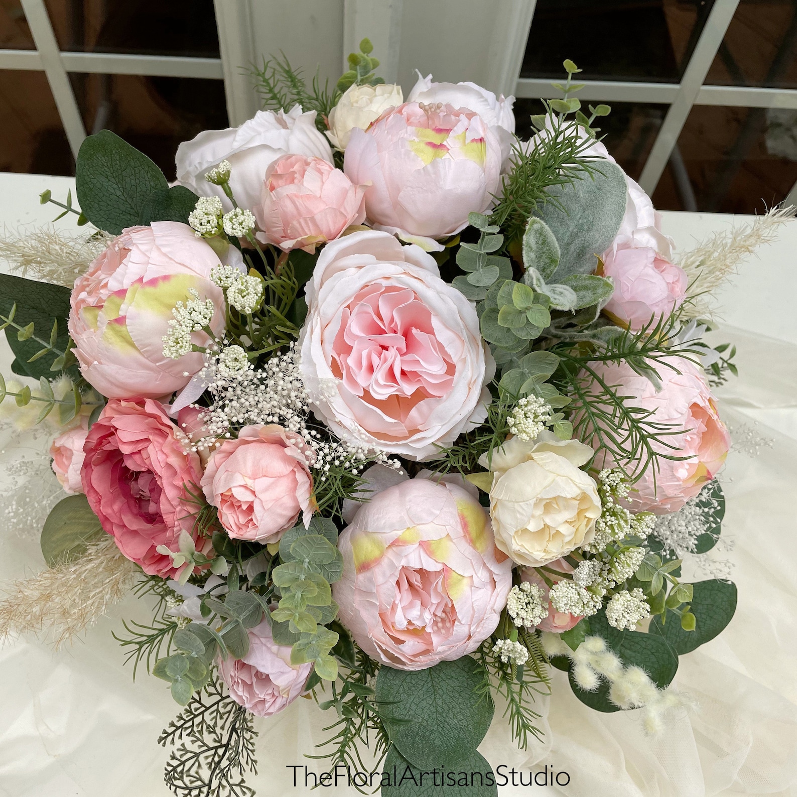 Blush/ Pink Roses Floral Arrangement Garden Style Floral - Etsy