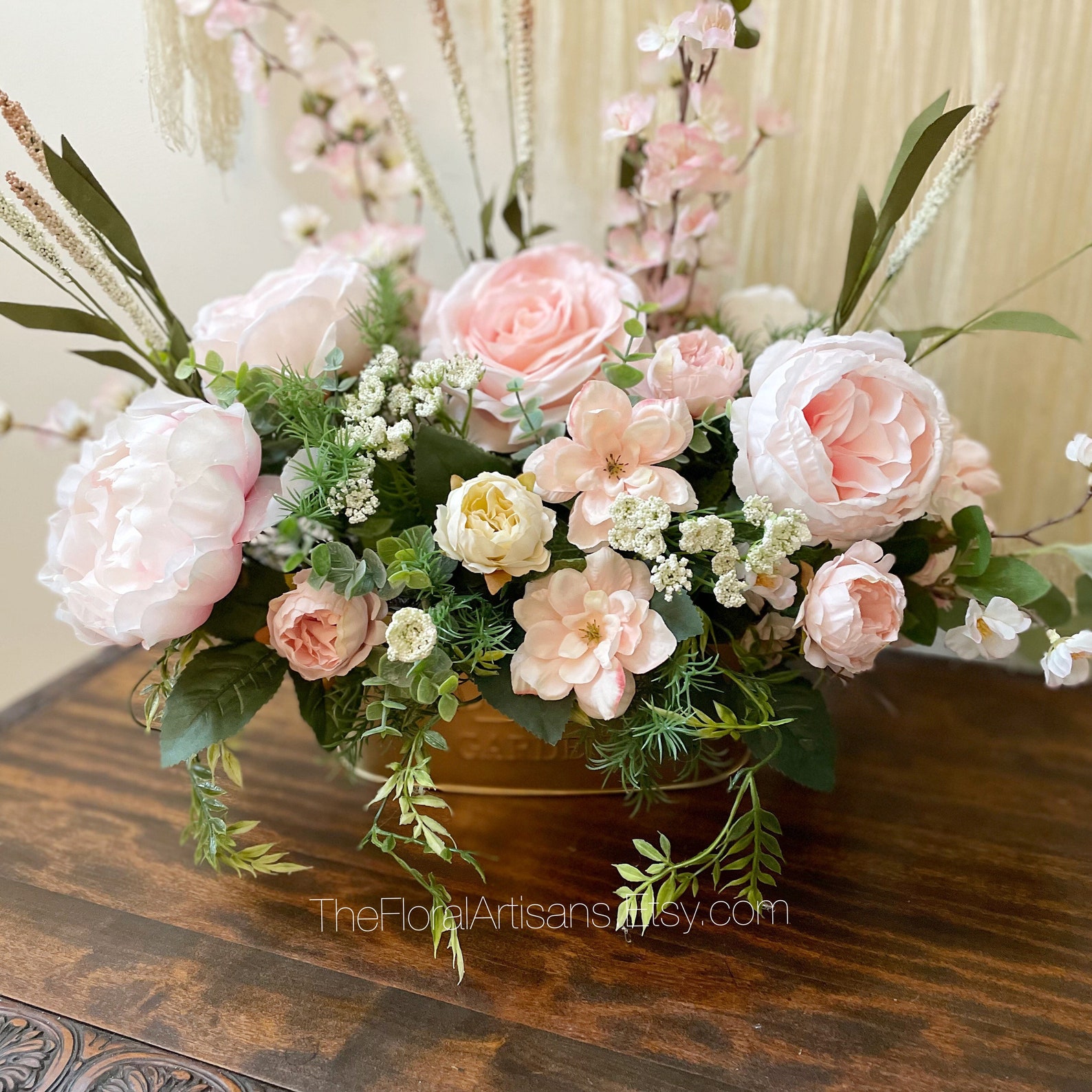Spring Farmhouse Style Floral Arrangement Pink Floral - Etsy