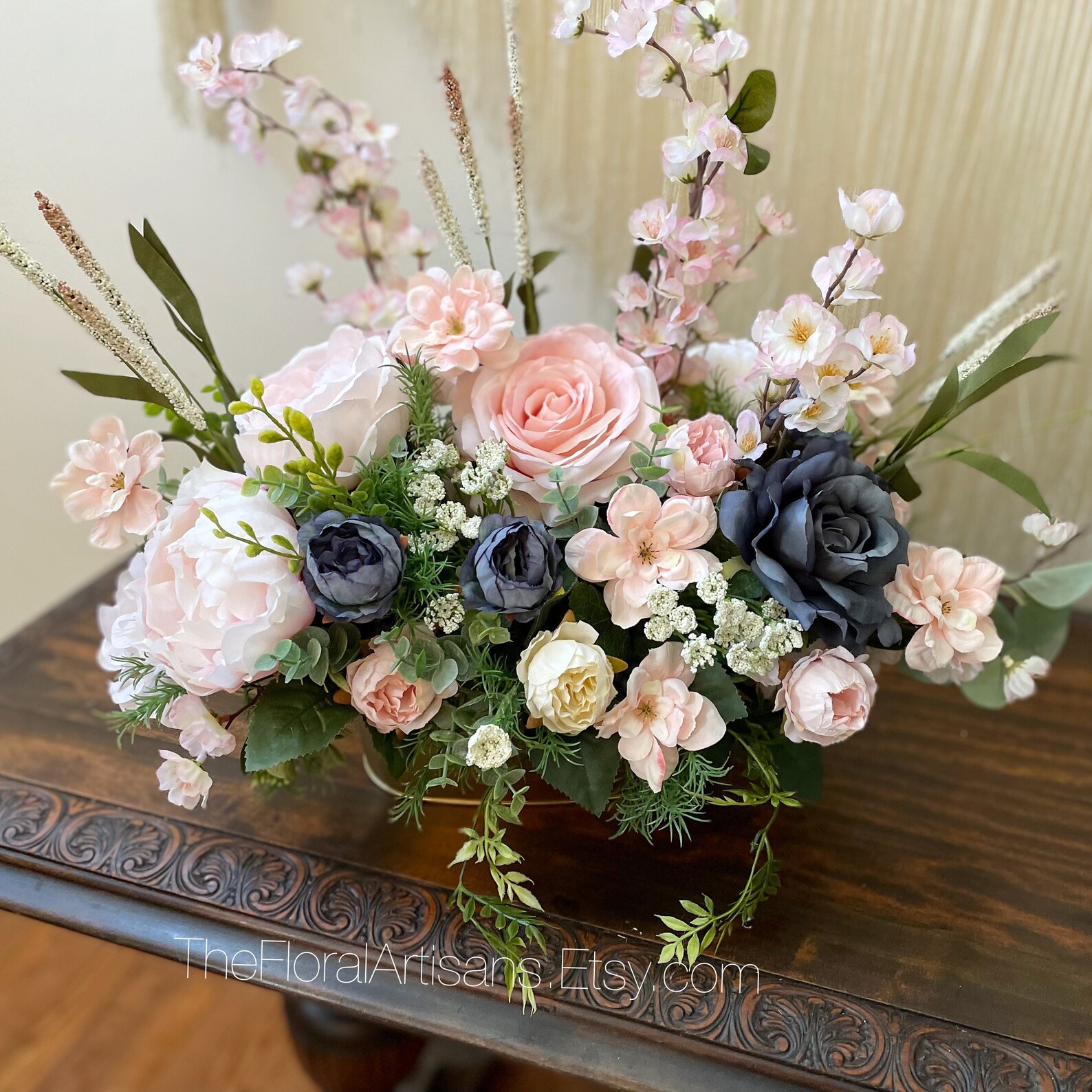 Spring Farmhouse Style Floral Arrangement Pink Floral - Etsy
