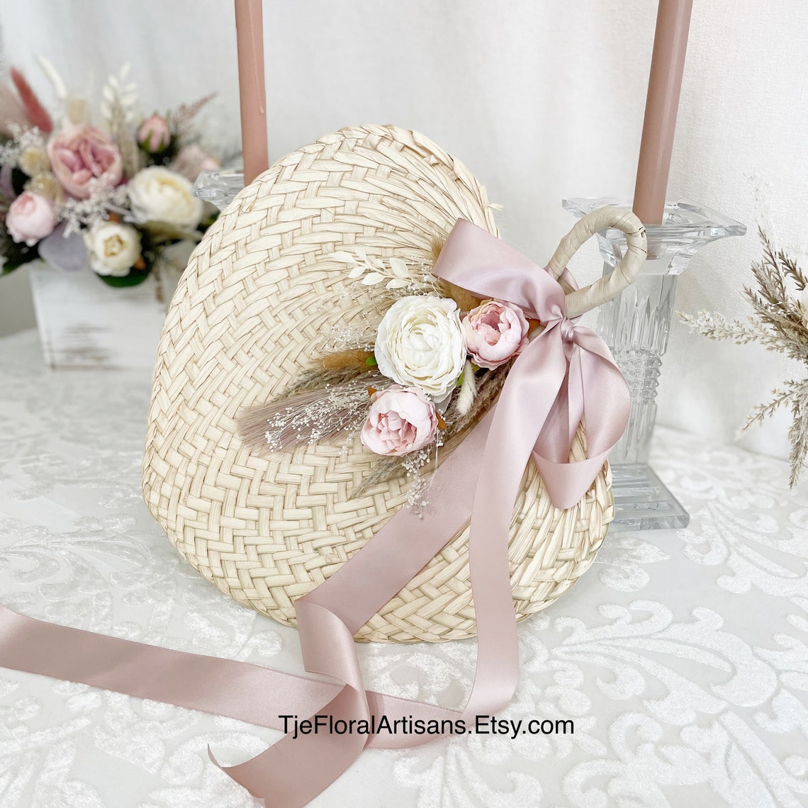 Raffia Fan for Wedding/ Natural Palm Fan With Flowers. Palm - Etsy