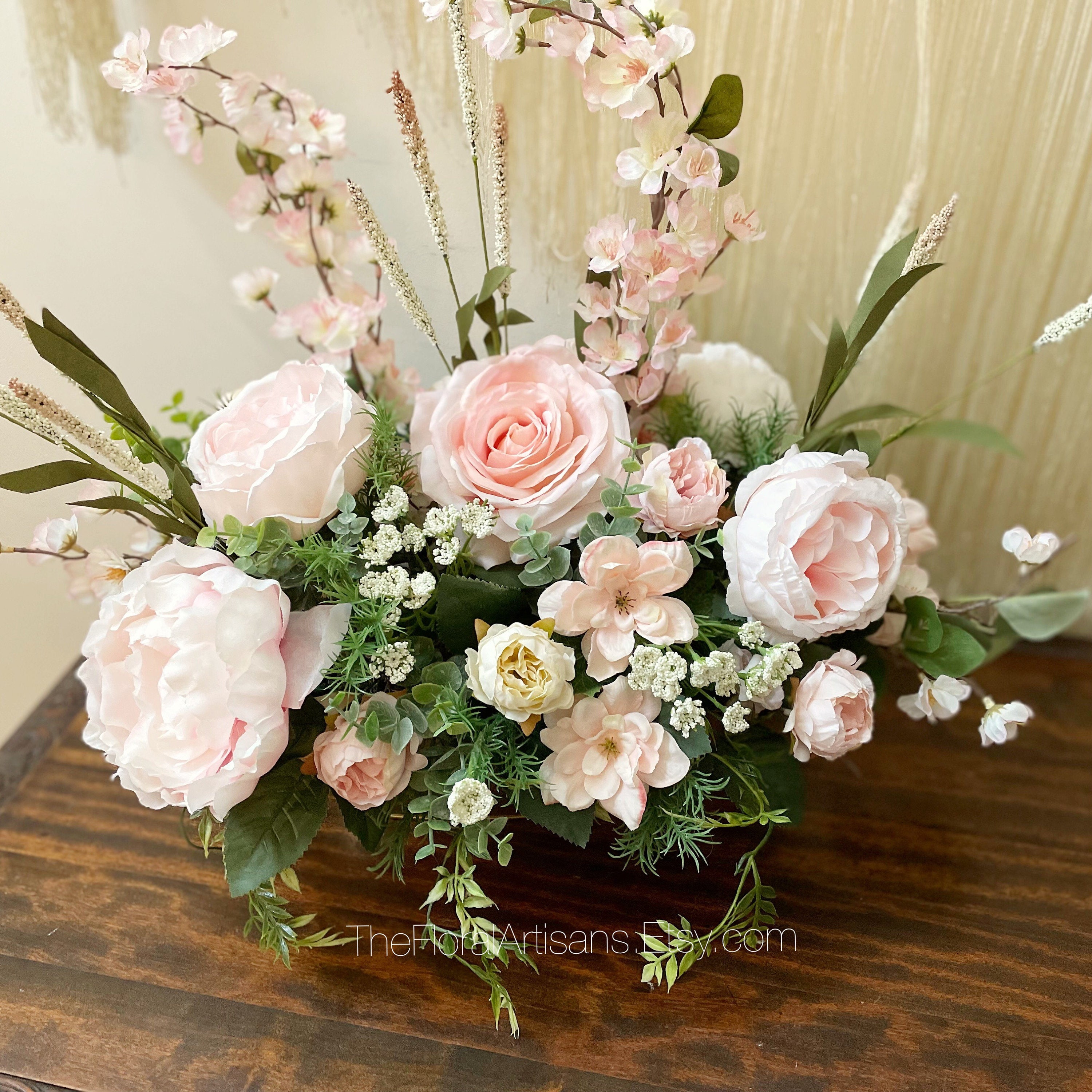 Spring Farmhouse Style Floral Arrangement Pink Floral - Etsy