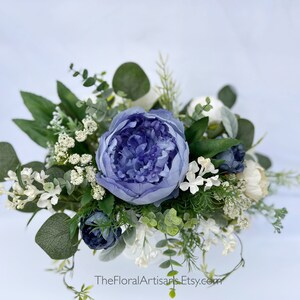 Garden Style Floral Arrangement Blue Floral Arrangement Periwinkle Blue ...