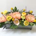 Spring Floral Arrangement Peach and Yellow Floral Arrangement Farm ...