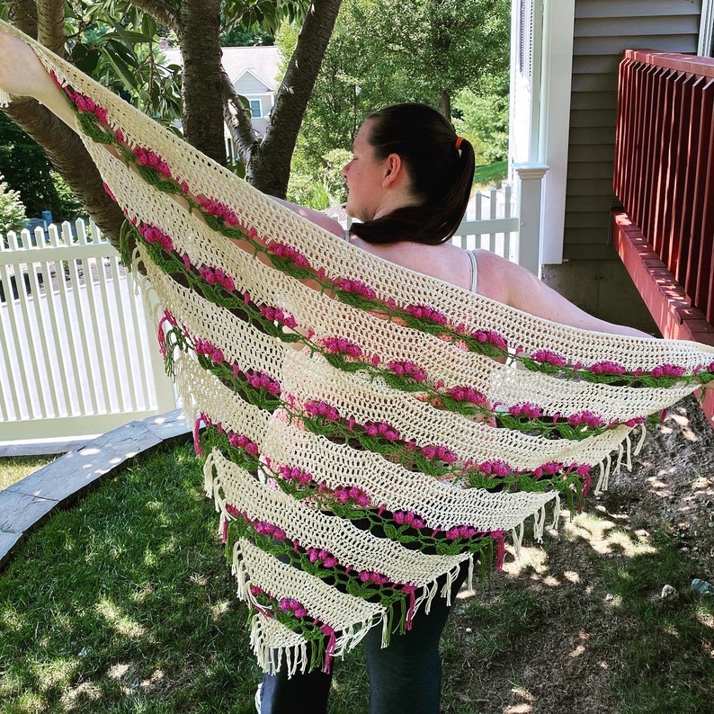Tulip Bouquet Shawl Crochet PATTERN - Etsy