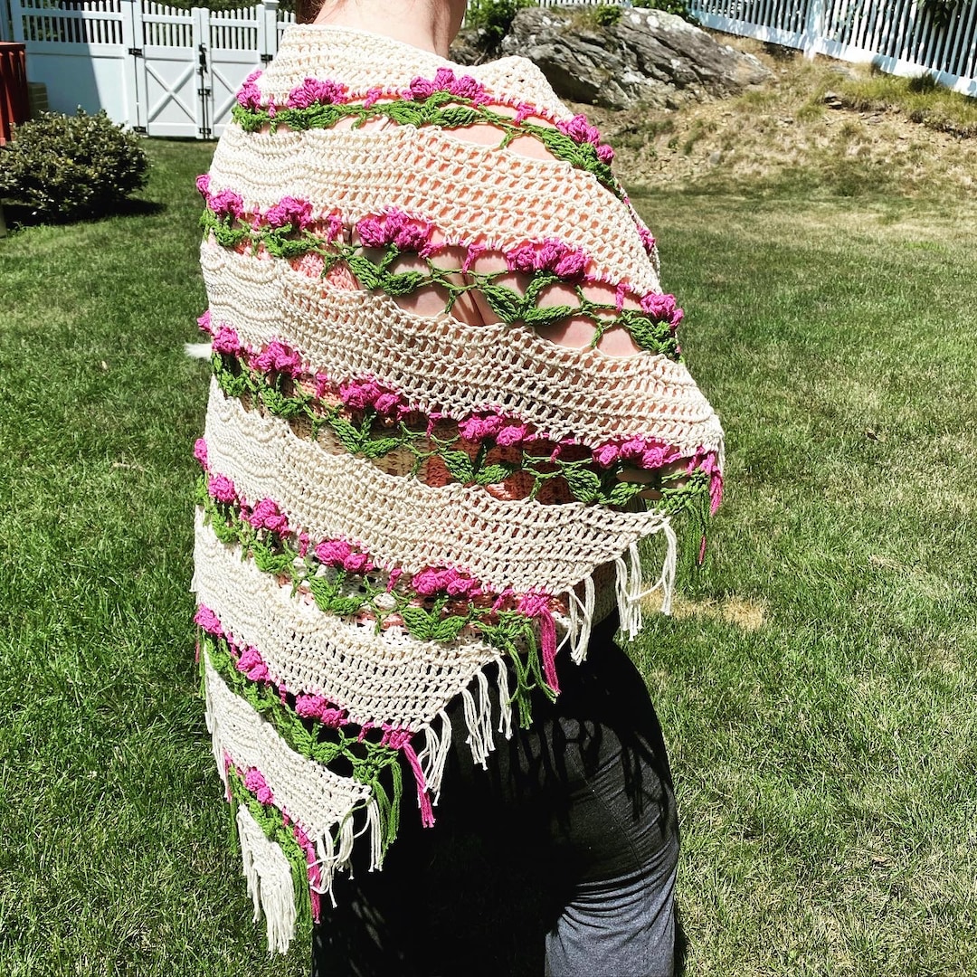 Tulip Bouquet Shawl Crochet PATTERN - Etsy