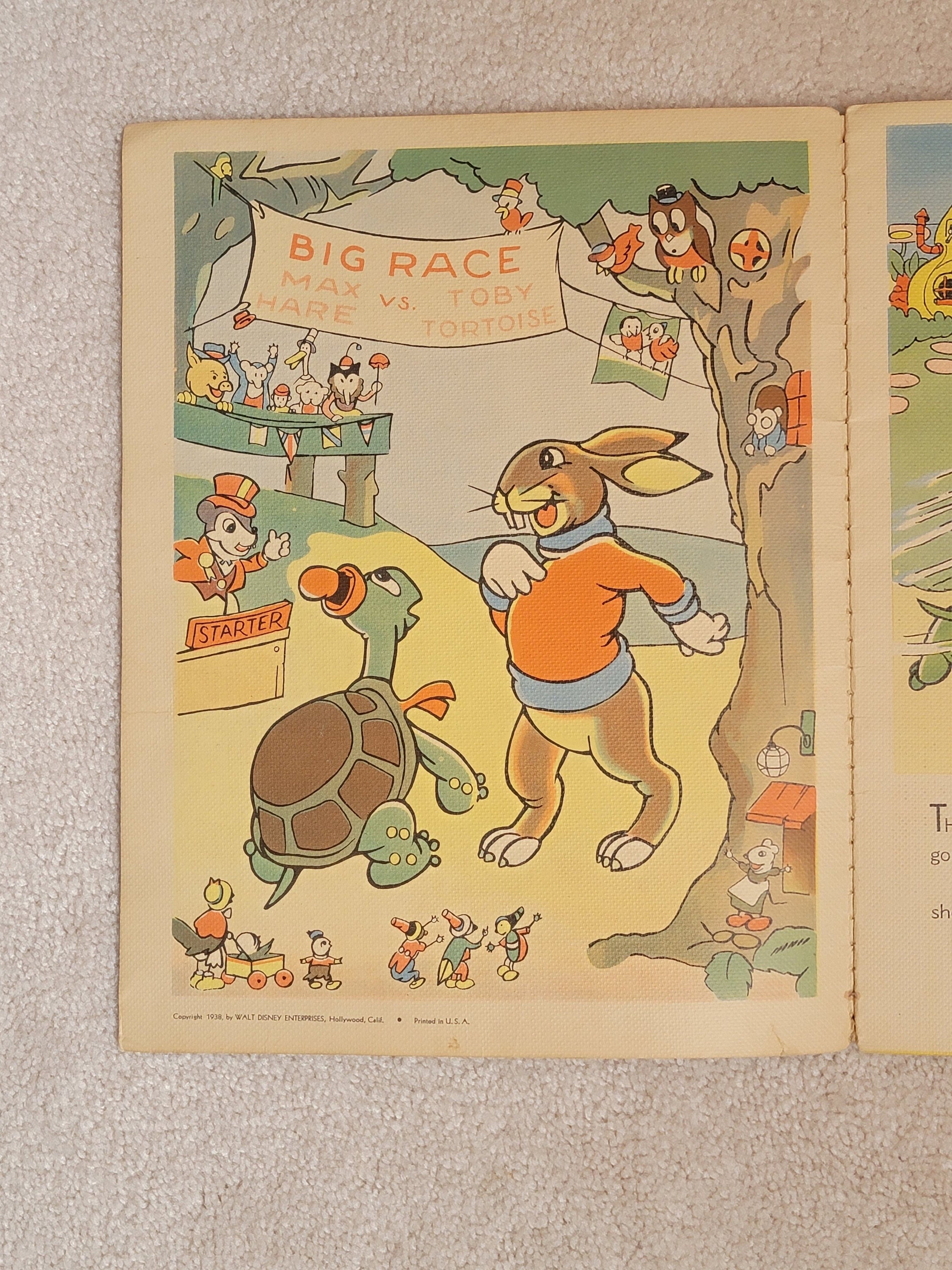 Walt Disney's Toby Tortoise and the Hare Linen-like Book 1938 - Etsy