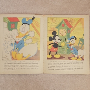 Disney's Clock Cleaners Mickey Mouse Linen-like Book 1938 - Etsy