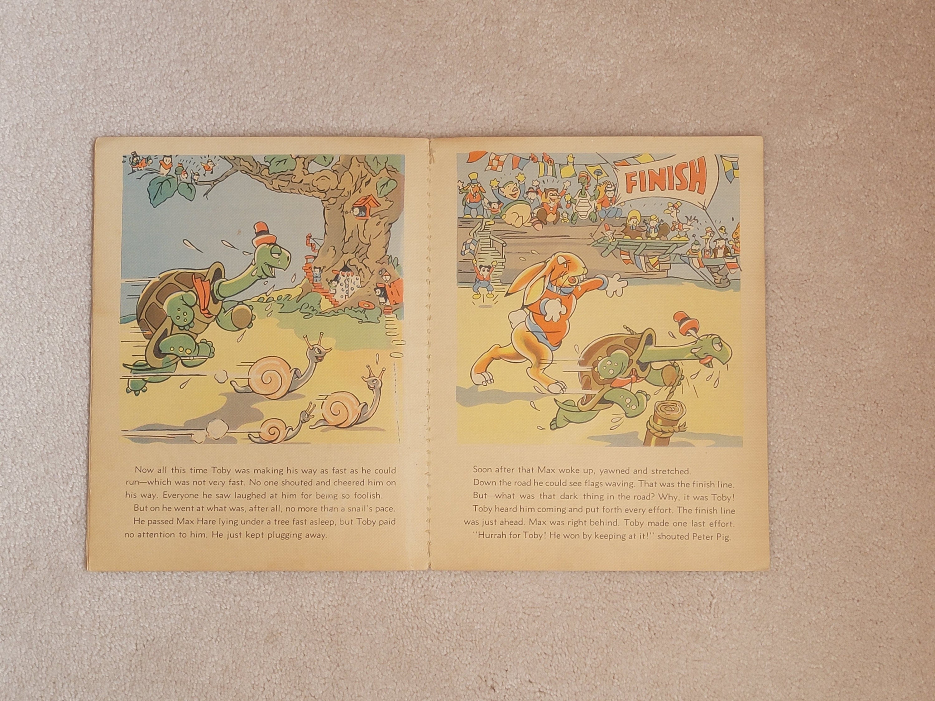 Walt Disney's Toby Tortoise and the Hare Linen-like Book 1938 - Etsy