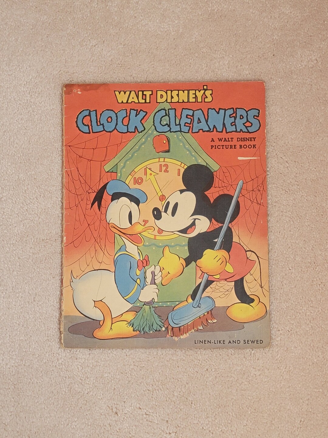 Disney's Clock Cleaners Mickey Mouse Linen-like Book 1938 - Etsy