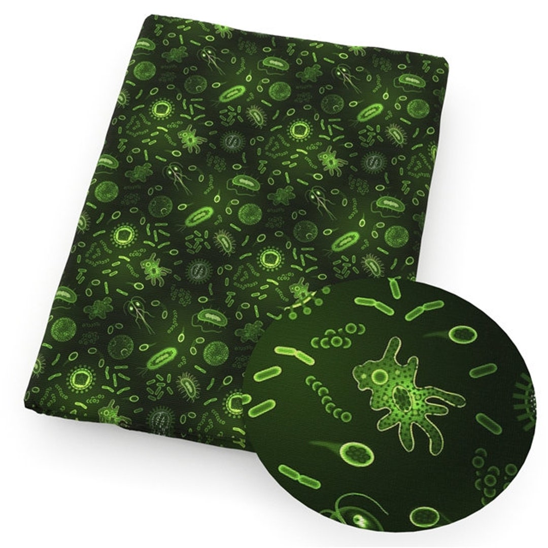 Bacteria Virus Green Fabric Fabric Cartoon Anime Polyester Cotton ...