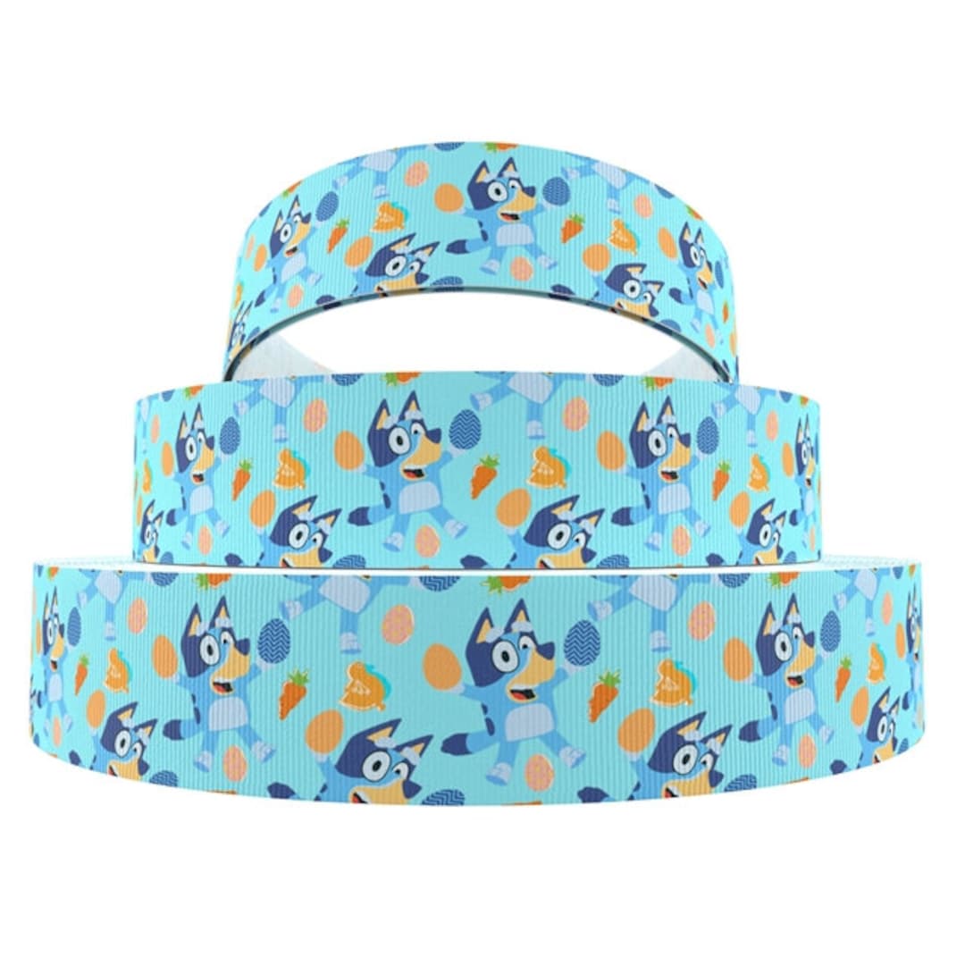 Bluey Cartoon Blue 10 Yards9.14 Meters Cartoon Grosgrain Ribbon 25mm/ 1 ...