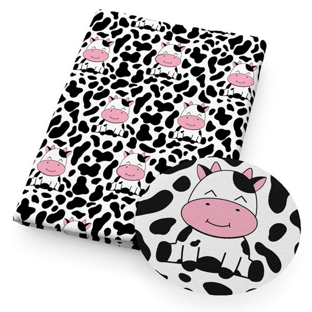 Cow Pattern Black White Baby Cow Fabric Fabric Cartoon Anime Polyester ...