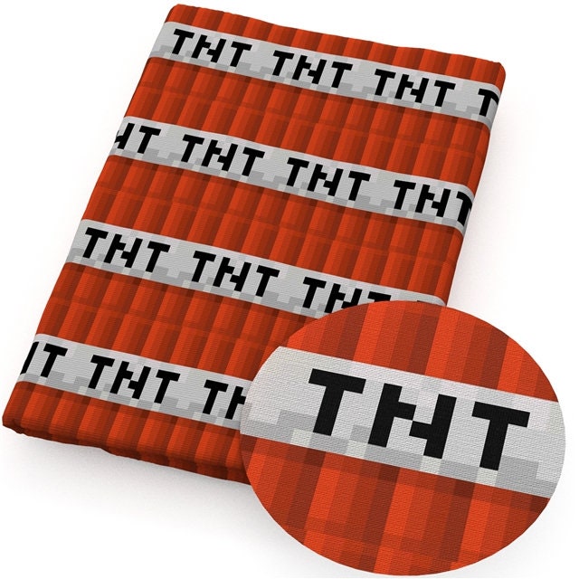 Minecraft TNT Fabric Fabric Cartoon Anime Polyester Cotton Fabric by ...