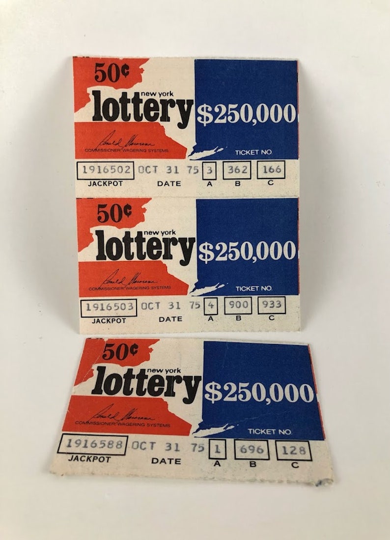 Vintage New York Lottery Tickets - 1975 - 250k Jackpot - Lottery ...