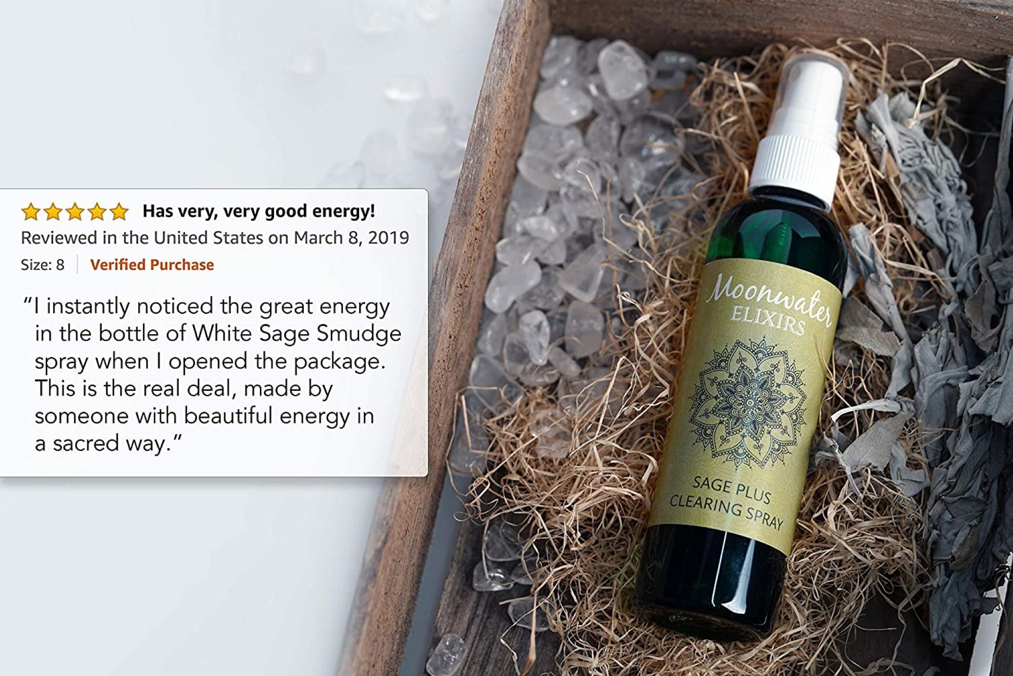 White Sage Smudge Spray for Clearing and Protection - Smokeless + Liquid Smudging Spray With ...