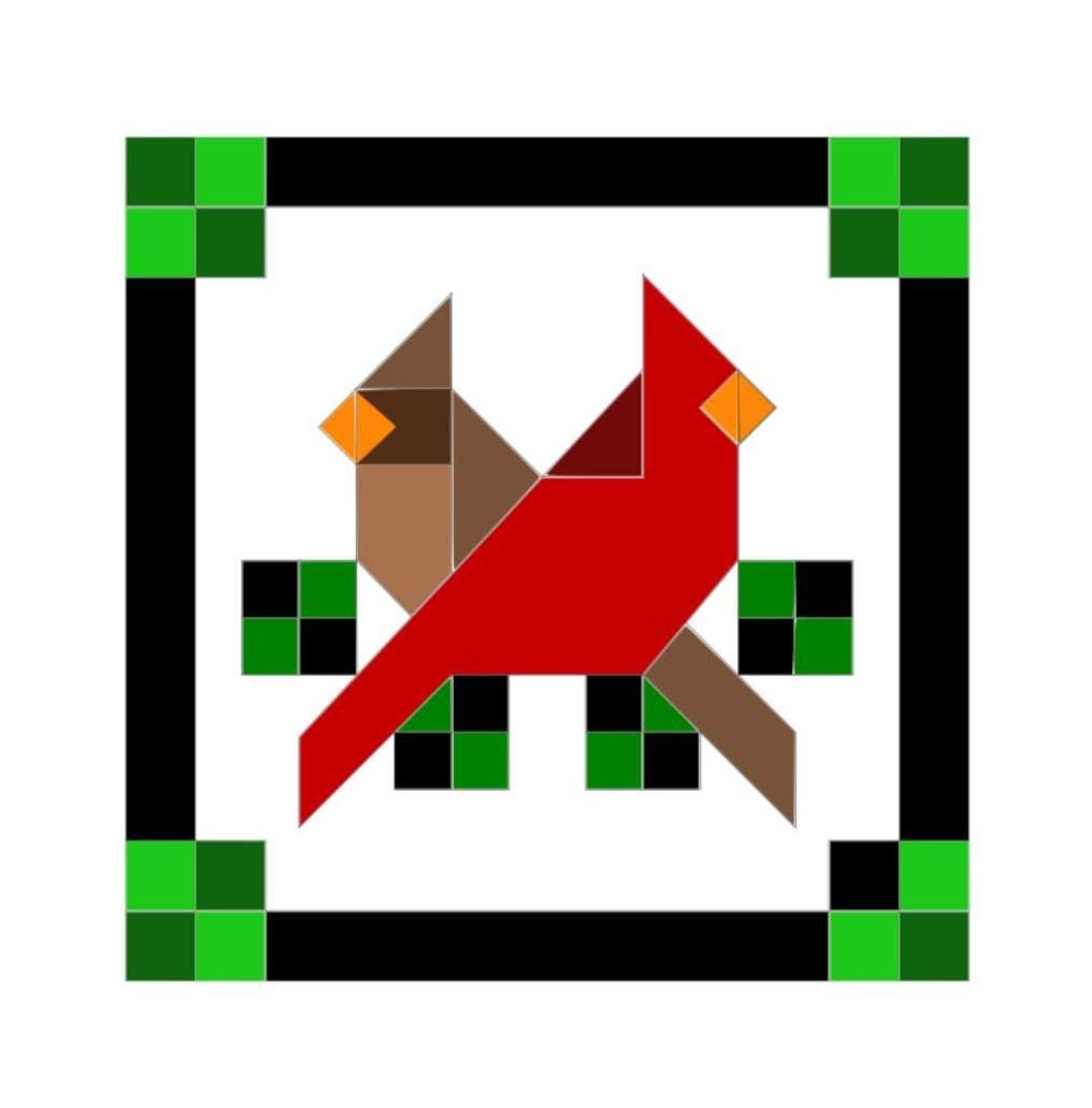 Cardinal Barn Quilt Cut File SVG and PNG - Etsy