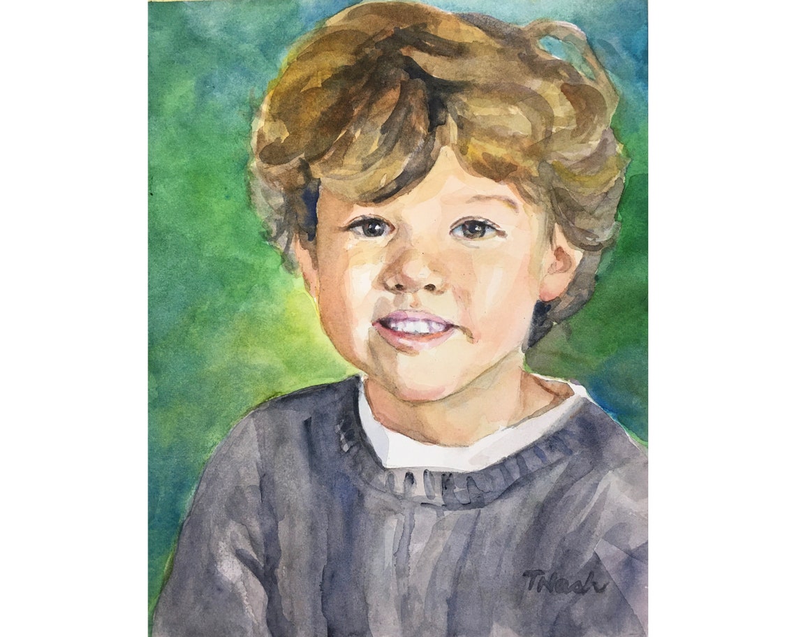 Custom Child Watercolor Portraits - Etsy