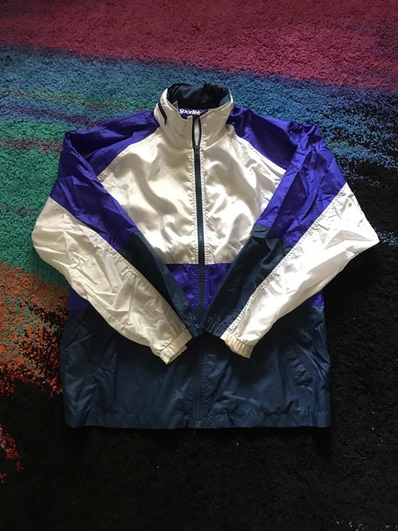 90s Tri-Colour SporTek Windbreaker - Gem