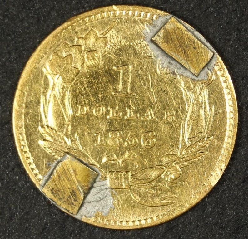 1856 1 Dollar Gold Type 3 Love Token - Etsy