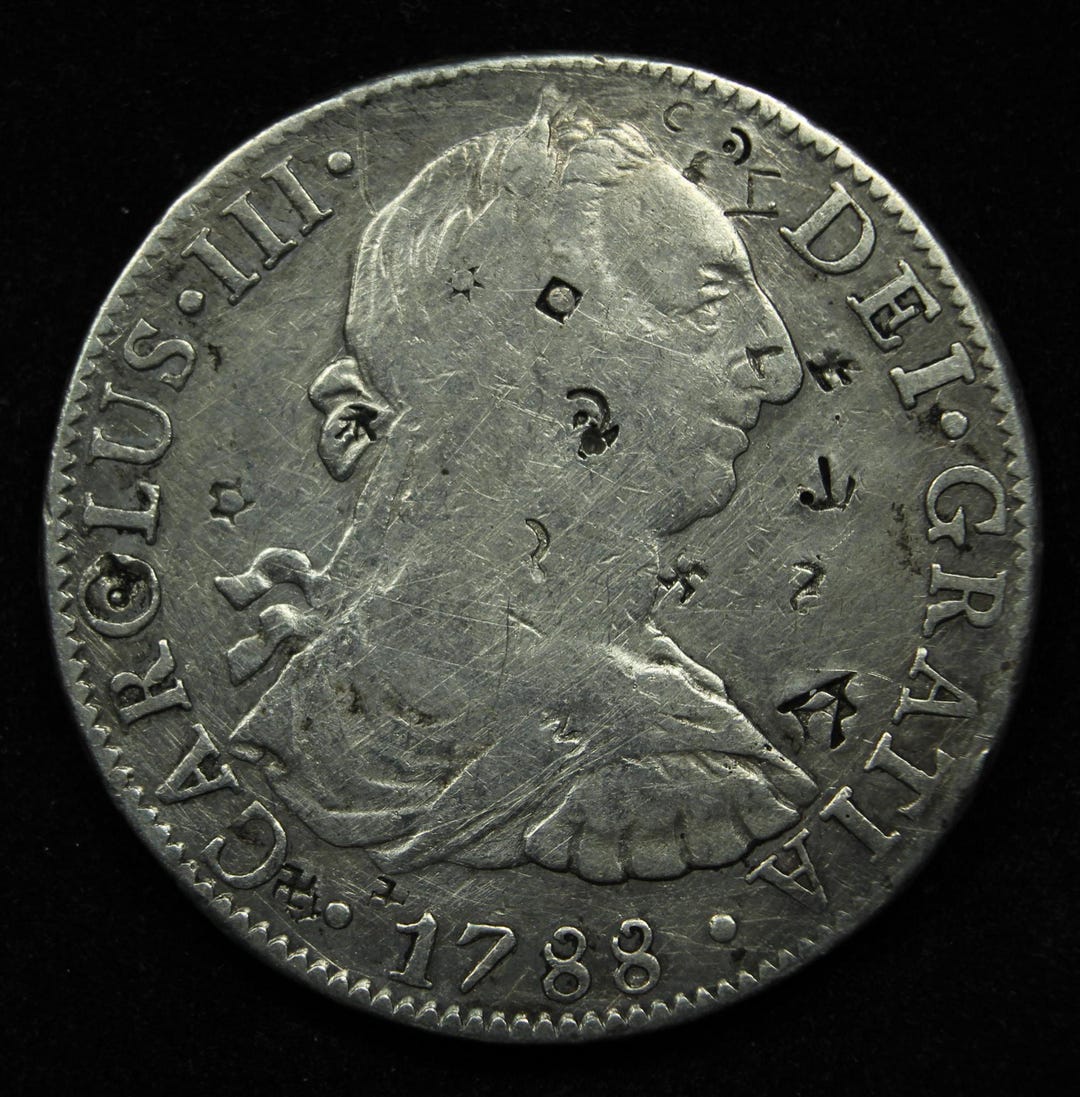 1788-MO Silver 8 Reales Mexico Chop Marks - Etsy
