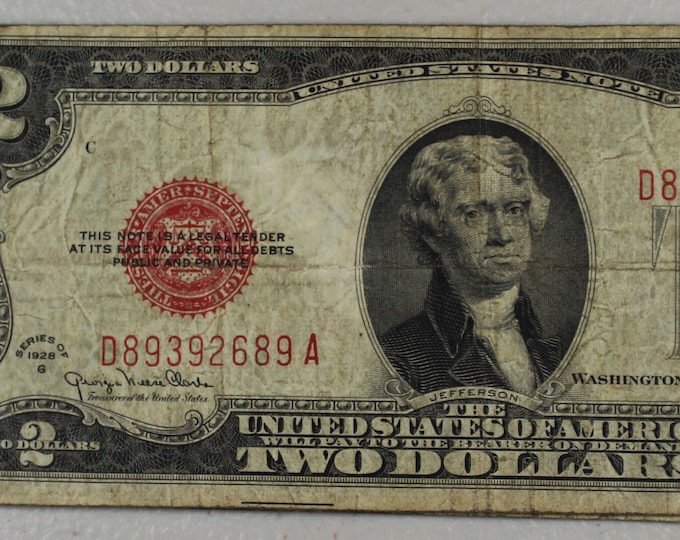 1928-G US 2 Dollar Note Red Seal Group of 3 - Etsy