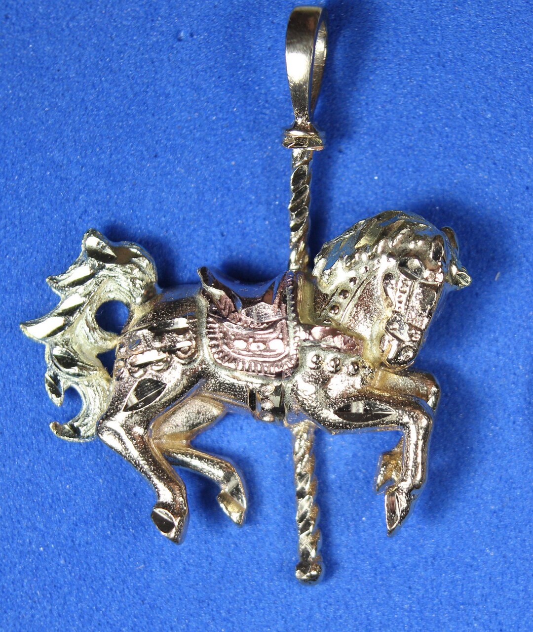 Solid 14k Gold Carousel Horse Charm - Etsy