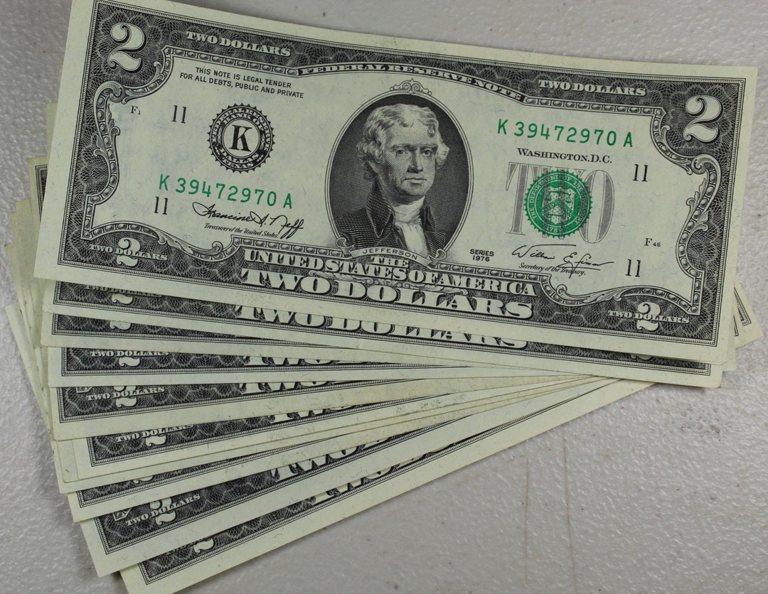 1976 US 2 Dollar Notes Group of 12 - Etsy