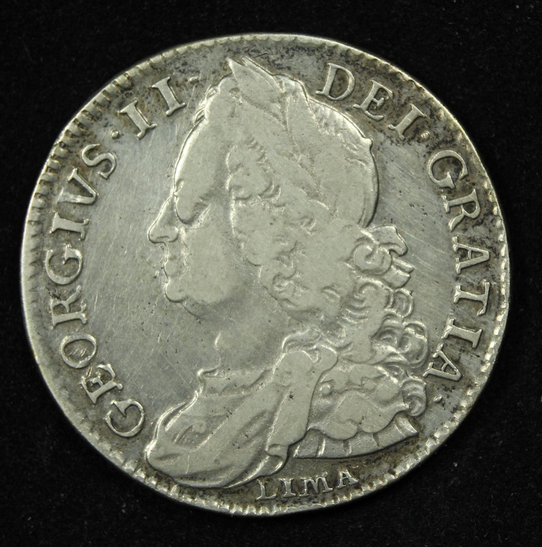 1746 Britain Silver Half Crown Coin, Lima Obverse - Etsy