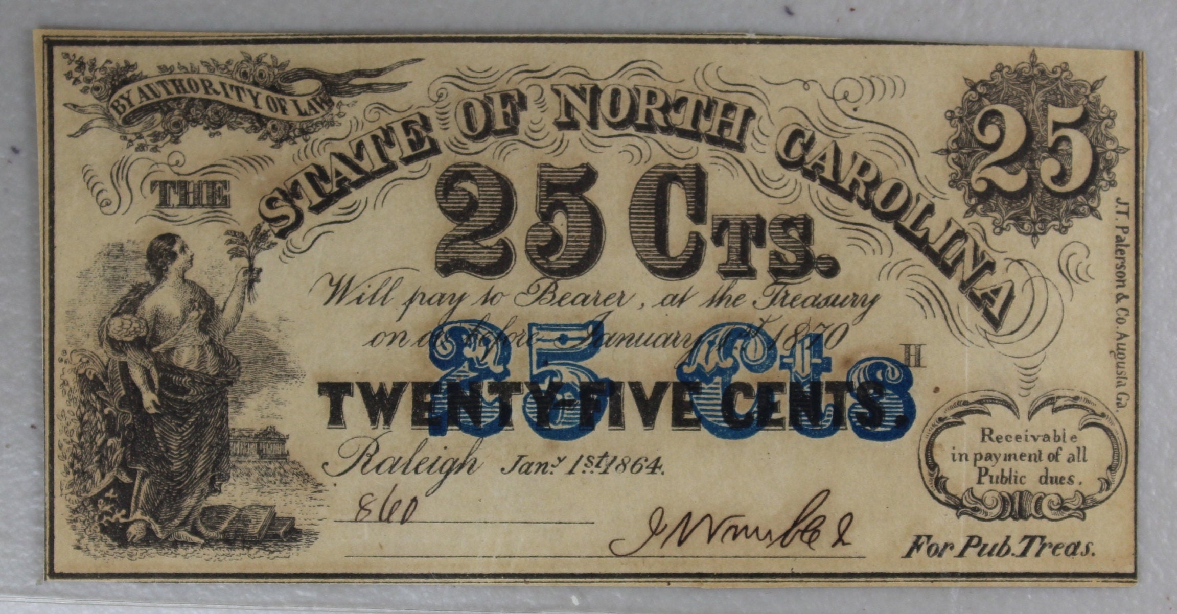 1864 25 Cent Confederate Civil War Note North Carolina - Etsy