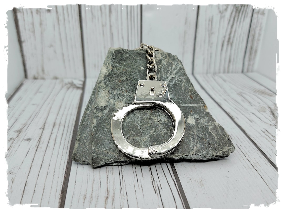 Metal Hand Cuff Keychain With Working Locking With Optional Gift Bag ...
