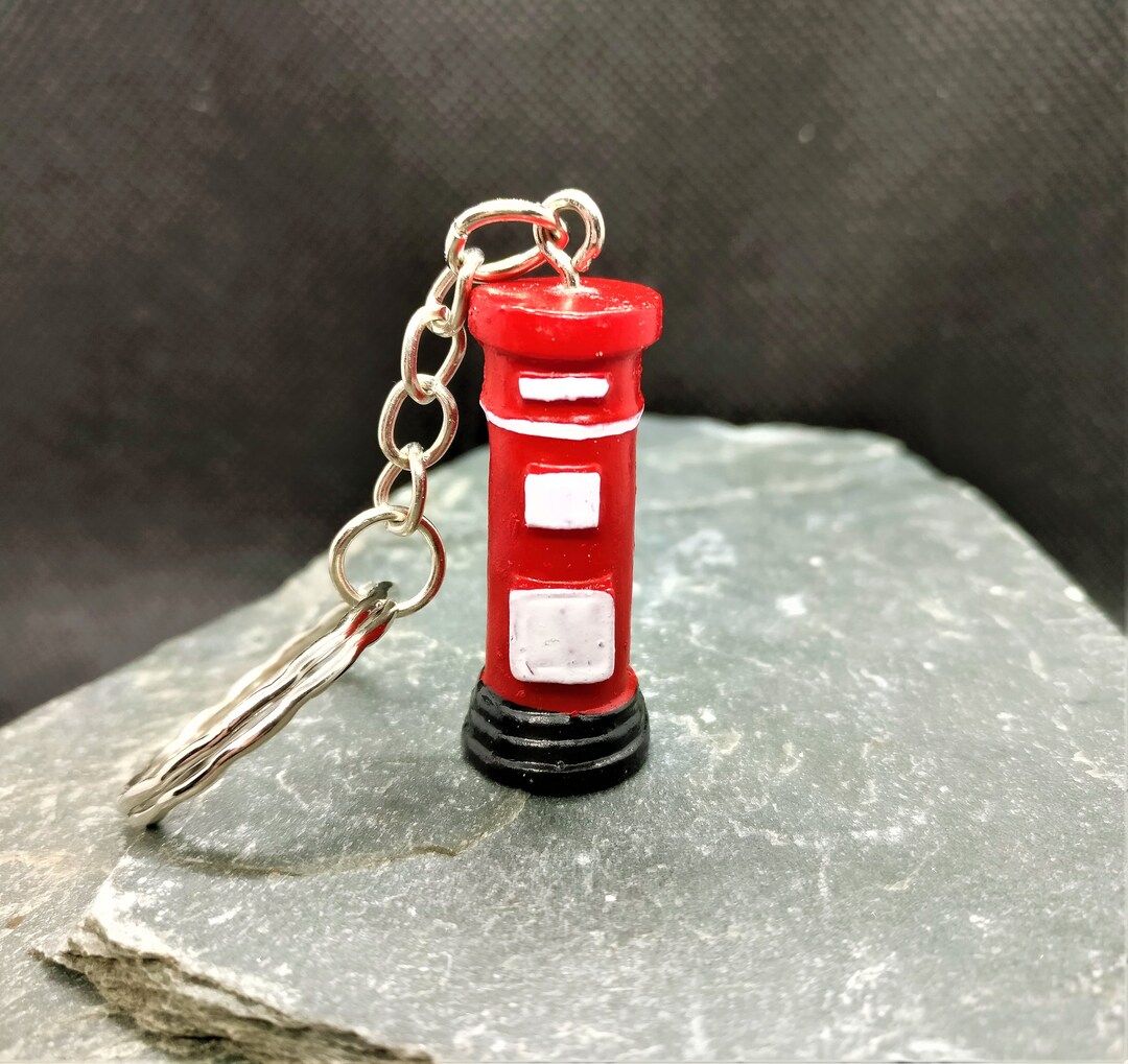 Classic English Red Post Box Key Ring - Etsy