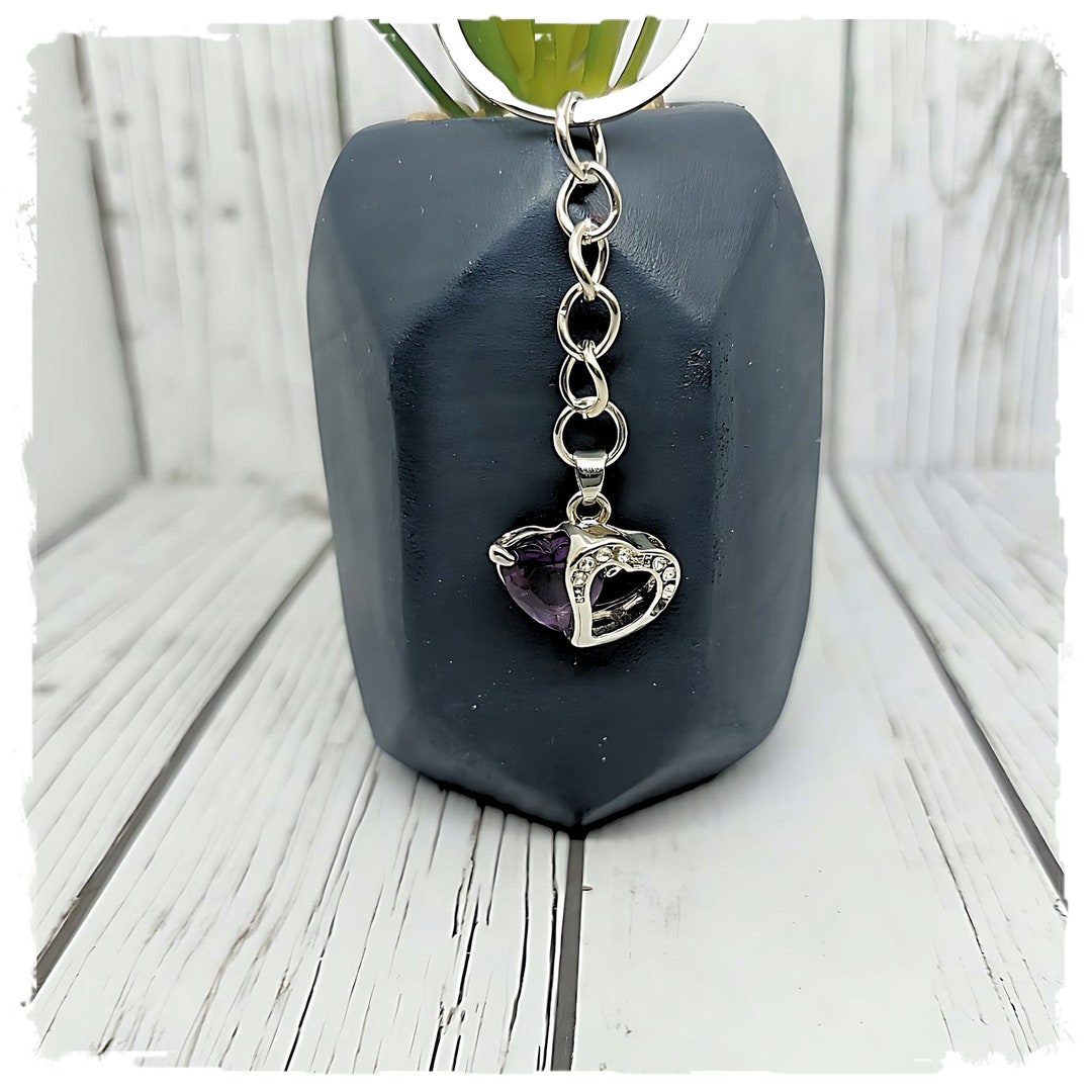 Purple Heart Keychain on a Display Card in a Sealed Cellophane Sleeve ...