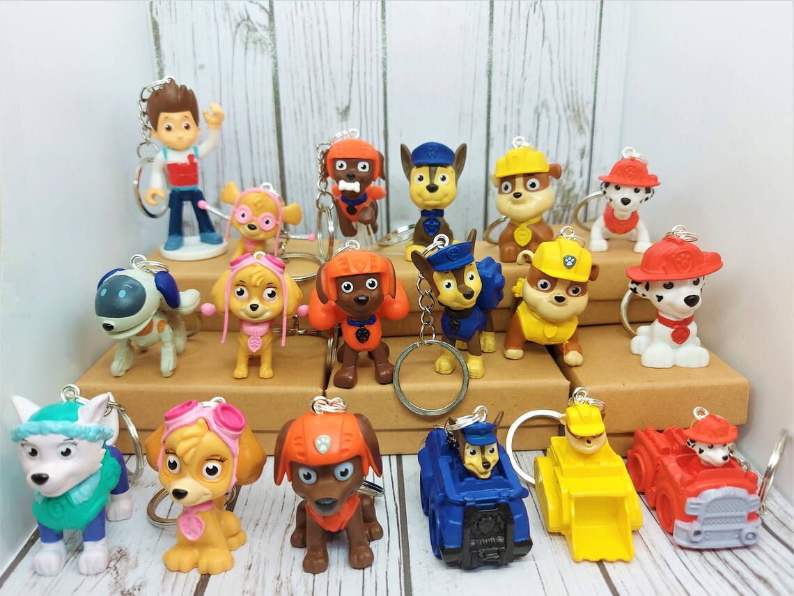 PAW Patrol Figures Keychain 24 Types Rubble Rocky Skye - Etsy