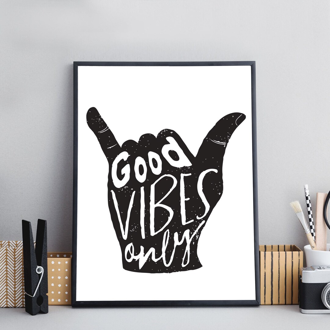Shaka Print | Shaka Surf Sign | Good Vibes Only | Shaka A3 Fine Art ...
