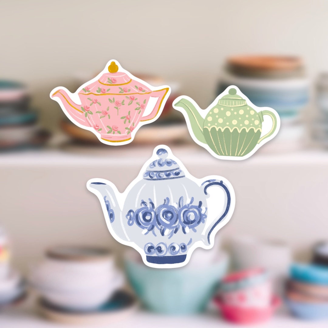 Vintage Teapots Sticker Pack, Teapot Stickers, Teapot Sticker Pack 1 ...